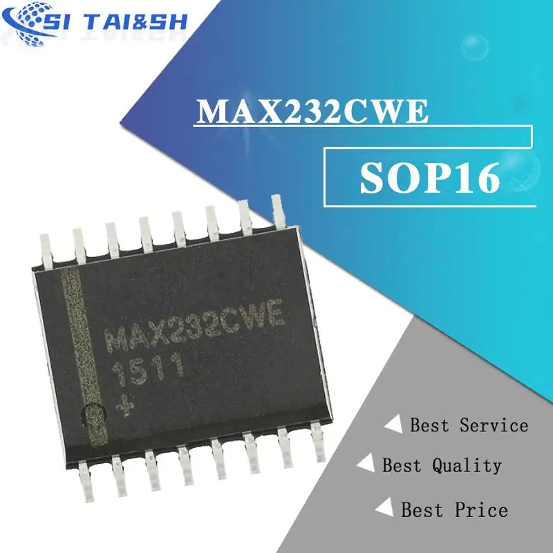 10PCS MAX232CWE SOP-16 wide body RS232 transceiver interface chip IC ...