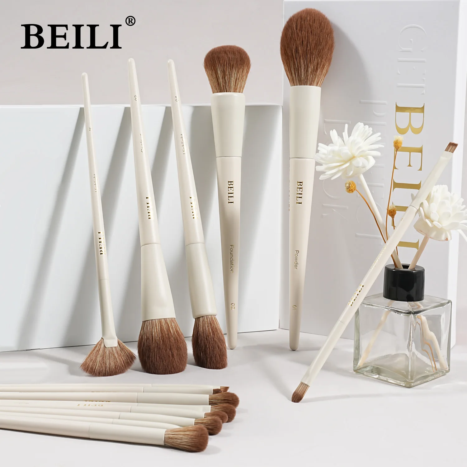 BEILI-Professional-Beige-Makeup-Brush-Set-15Pcs-Suitable-for-Loose ...