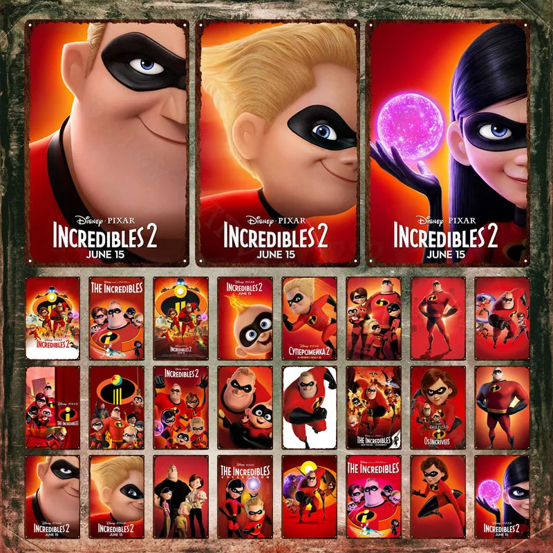 Disney-The-Incredibles-Tin-Signs-Superman-Agent-Mr-Babau-and-His-Family ...