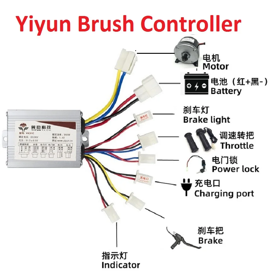 24V-36V-48V-YIYUN-Brushed-Controller-For-Electric-scooter-Accessories ...