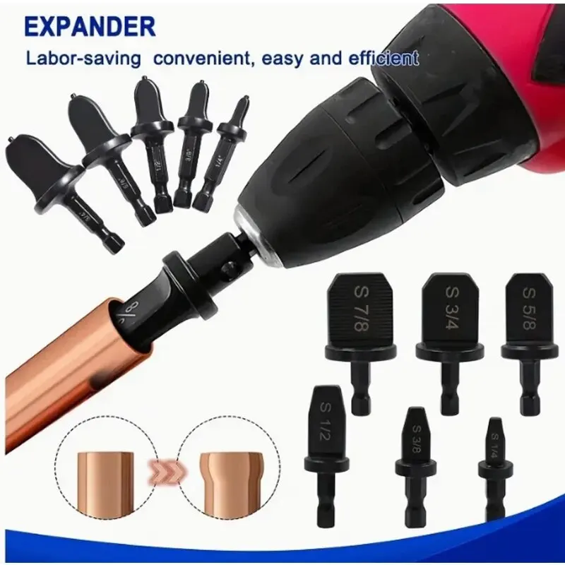 6pc Copper Tube Hole Expander Electric Expansion Head Expansion Mouth ...