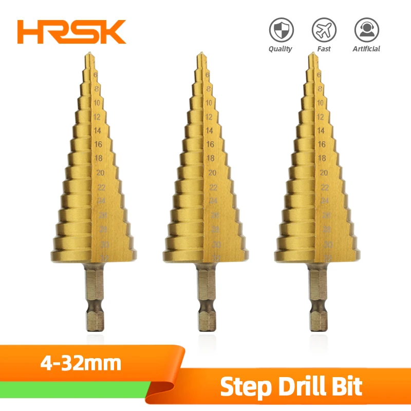 4 32mm Hss Step Drill Titanium | Hss Step Drill Titanium 32 | Drill Stepped High Speed - Drill ...