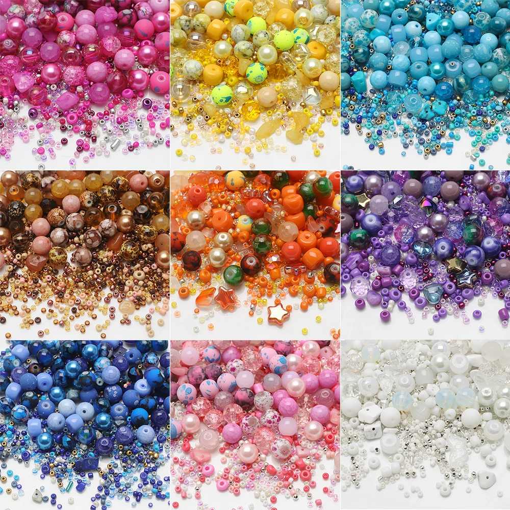 Mixed Color Glass Seed Beads | Mix Bead Glass Beads | Crystal Glass ...