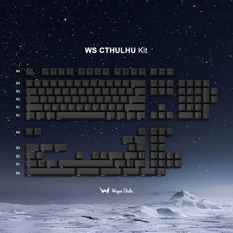 WuqueStudio-WS-Cthulhu-Keycap-139-Tombol-Dyesub-PBT-Keyset-untuk ...