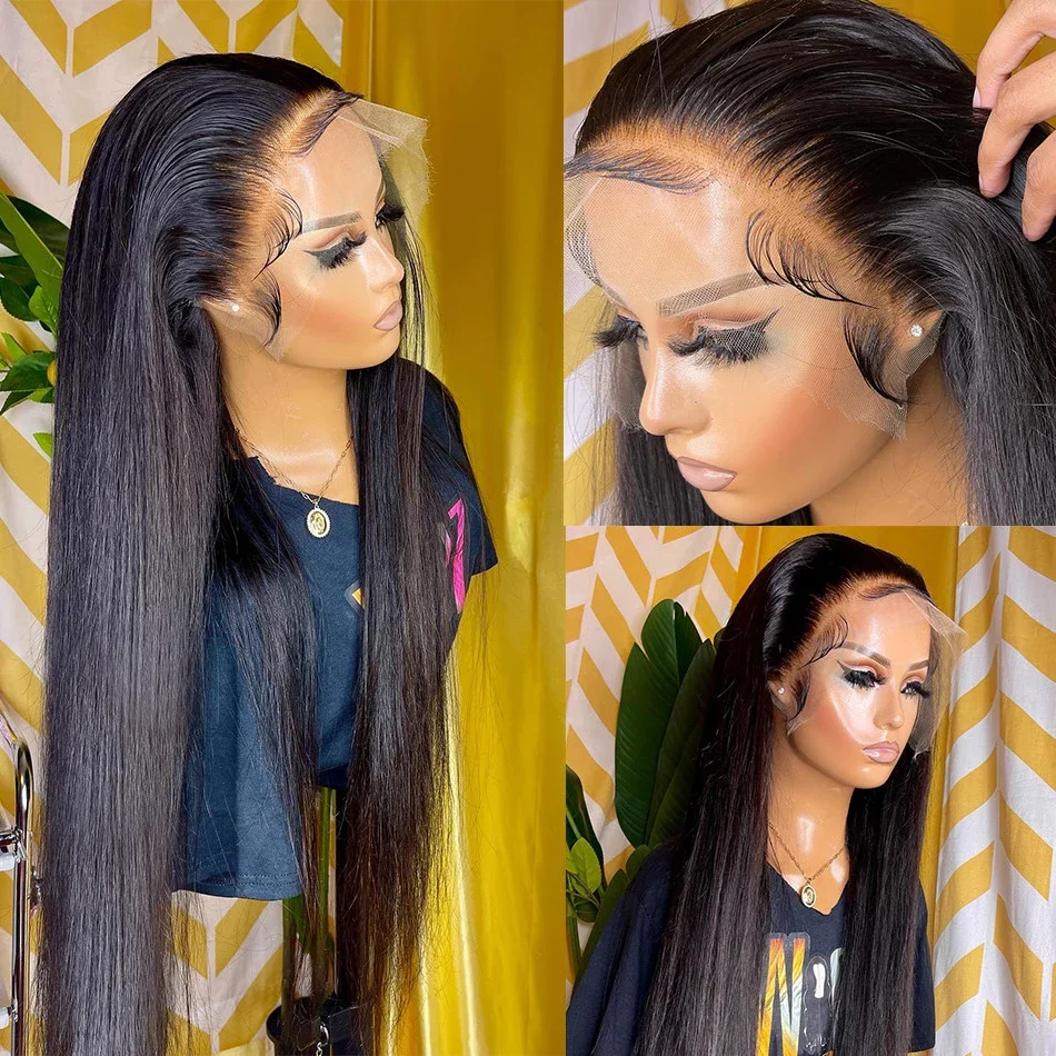 Bone Straight 13X4 Lace Front Human Hair Wigs HD Lace Frontal Wig 13x6 ...