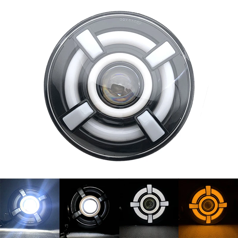 5-75Inch-Motorcycle-Projector-Led-Headlight-5-75-H4-Headlamp-With-DRL ...