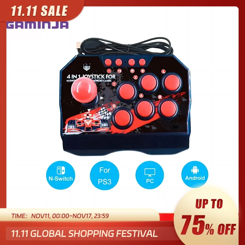 GAMINJA-NS002-4-En-1-R-tro-Arcade-Console-Jeu-Joystick-Rocker-Fighting ...