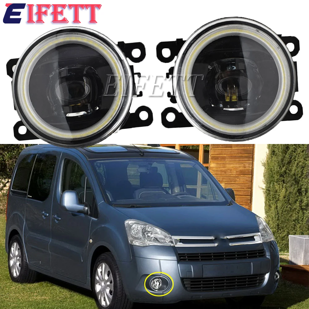 2Pcs Front Bumper Headlight Angel Eye LED Fog Light For Citroen ...
