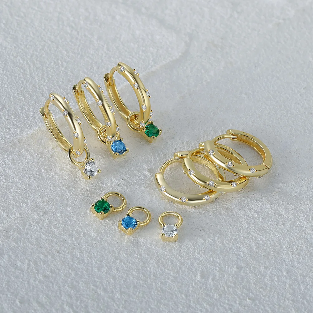 Aide-925-Sterling-Silver-White-Green-Blue-Round-CZ-Zircon-Pendant ...