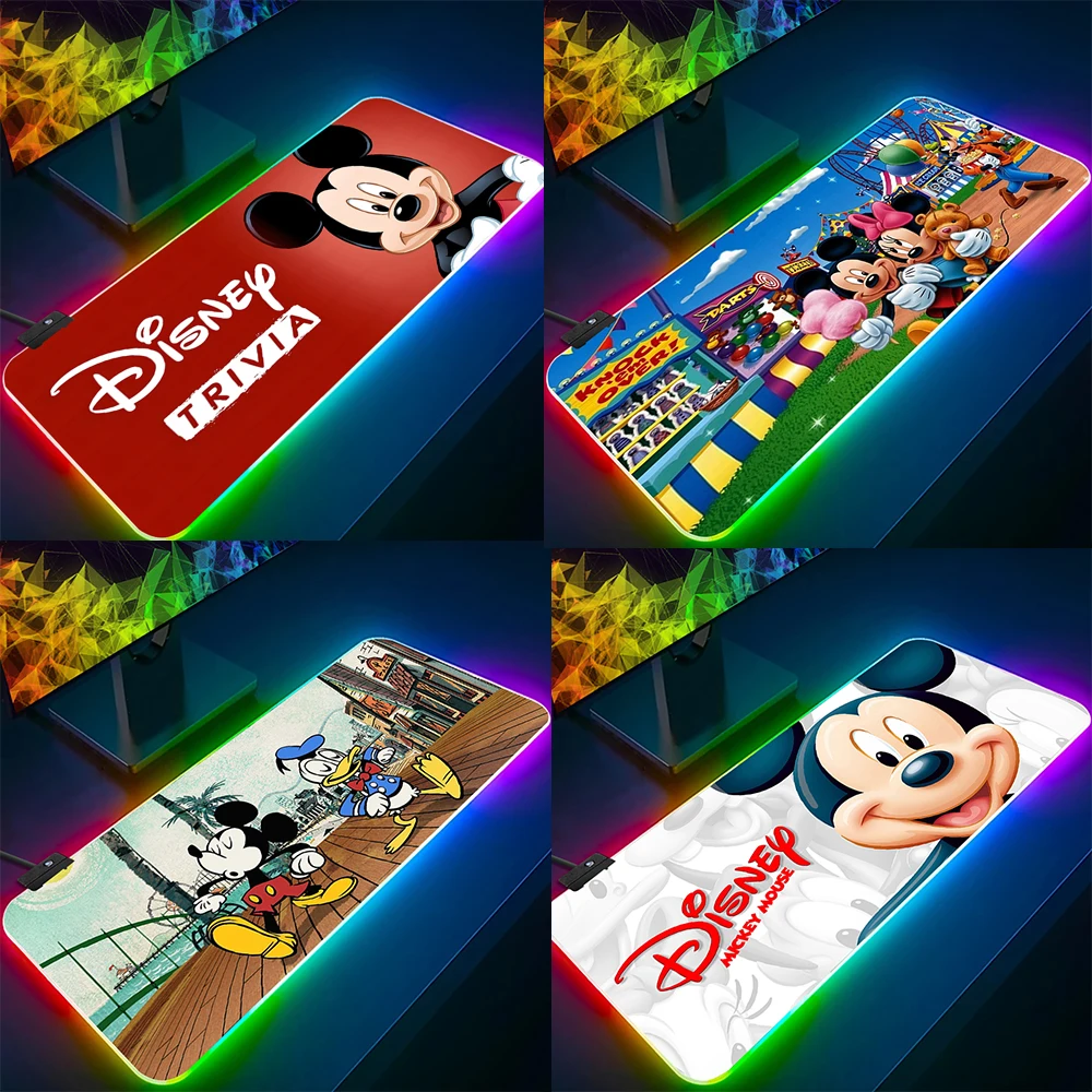 Cute-Cartoon-Mickey-Minnie-RGB-Pc-Gamer-Keyboard-Mouse-Pad-Mousepad-LED ...