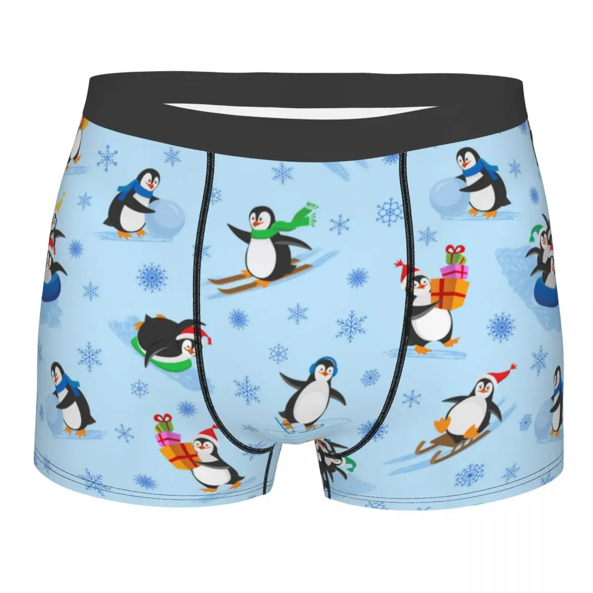Man-Christmas-Penguin-With-Snowflakes-Underwear-Funny-Boxer-Shorts ...