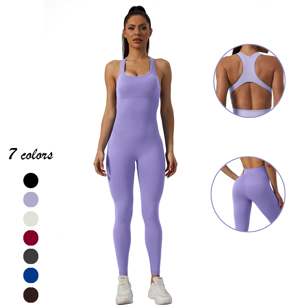 Custom-Logo-Seamless-One-piece-Yoga-Suit-Slim-Exercise-Bodysuit-Tight ...