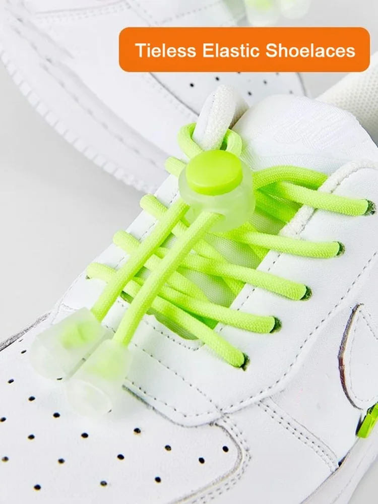 New-No-Tie-Shoeaces-Elastic-Round-Tieless-Shoe-Laces-Sneakers-Spring ...