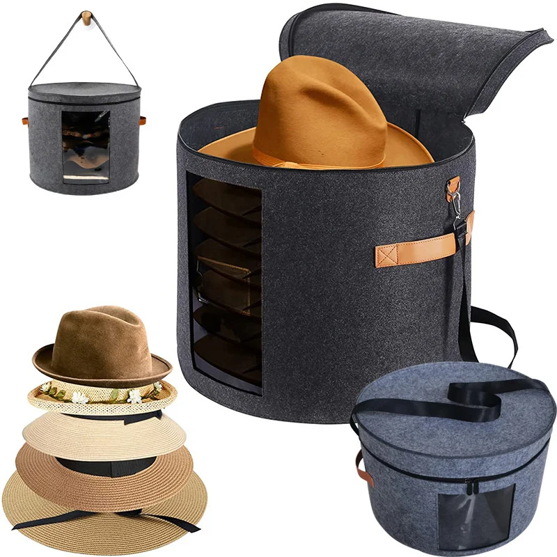 Felt-Hat-elt-Hat-Box-Organizer-Dustproof-Sundries-Storage-Baskets ...