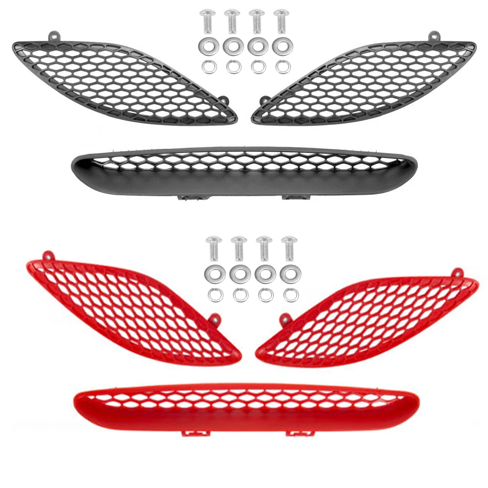 3pcs-Black-Red-Hood-Bezel-Insert-Trims-Right-Left-Center-68202462AD ...