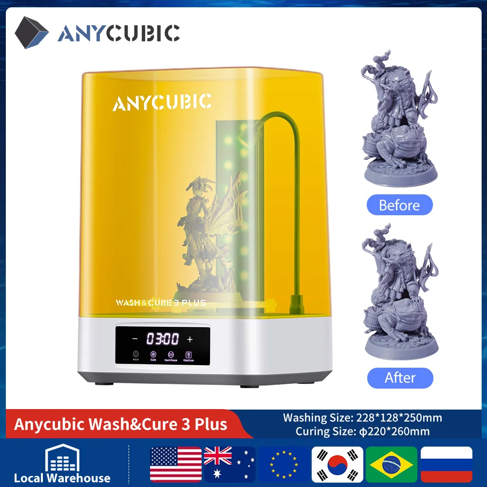 ANYCUBIC Wash & Cure 3 Plus Curing Washing Machine For SLA LCD Resin 3D ...