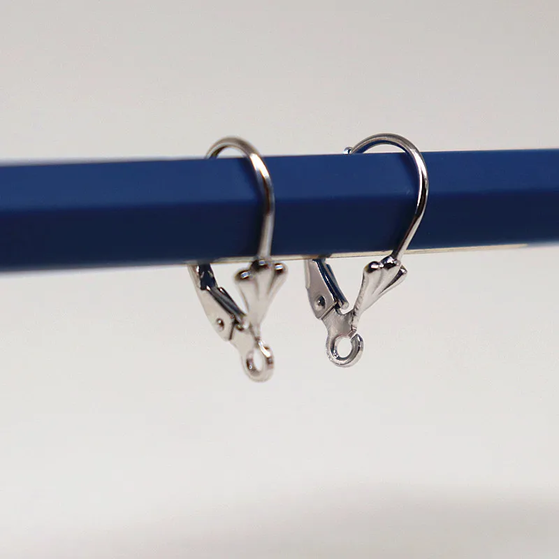 100% 925 Sterling Silver Earwire Hooks Hinged French Leverback with ...