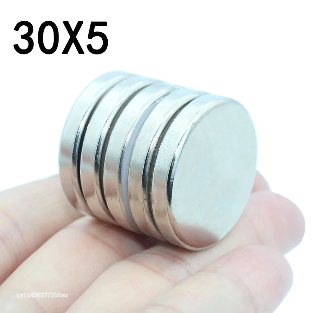 3-5-8-10-Pcs-30x5-Neodymium-Magnet-30mm-x-5mm-N35-NdFeB-Round-Super ...