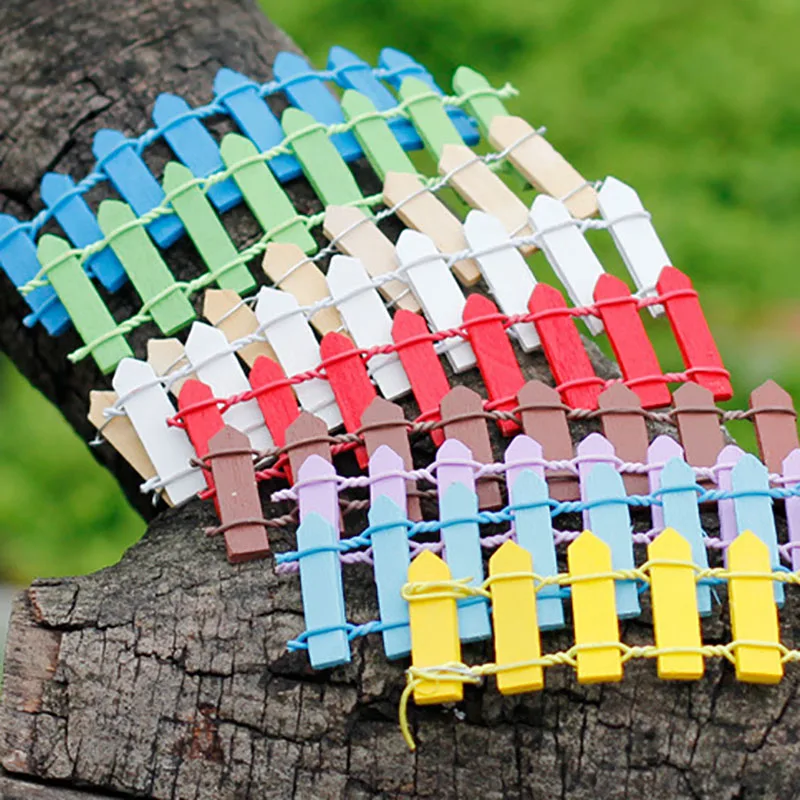10-3cm-Mini-Wooden-Fence-Miniature-DIY-Fairy-Garden-Accessories-Wood ...