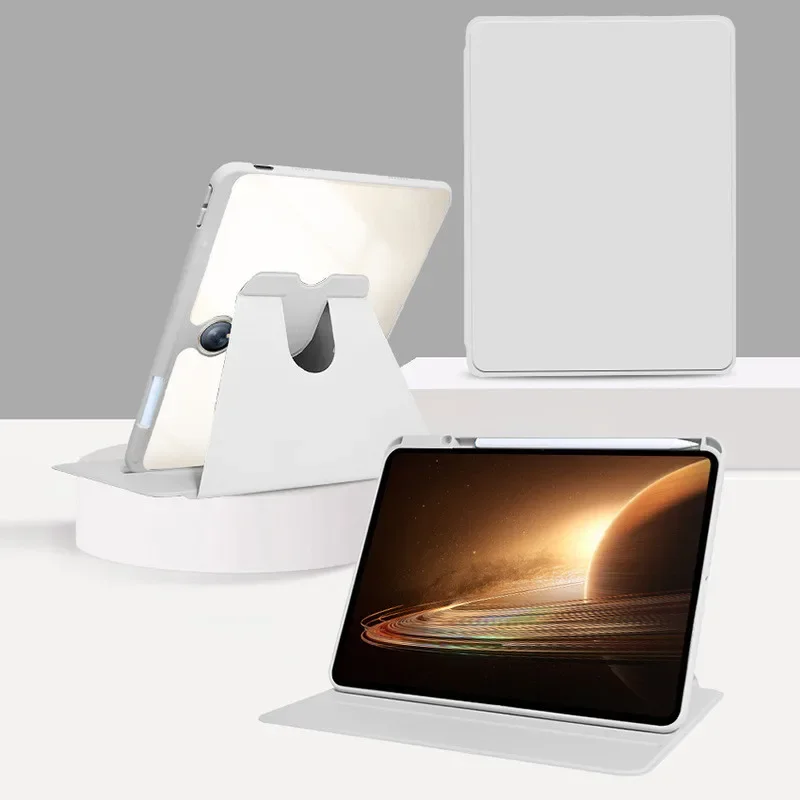 Acrylic Anti-Bending Tablet Case with 360° Rotating Stand and Pen Slot ...