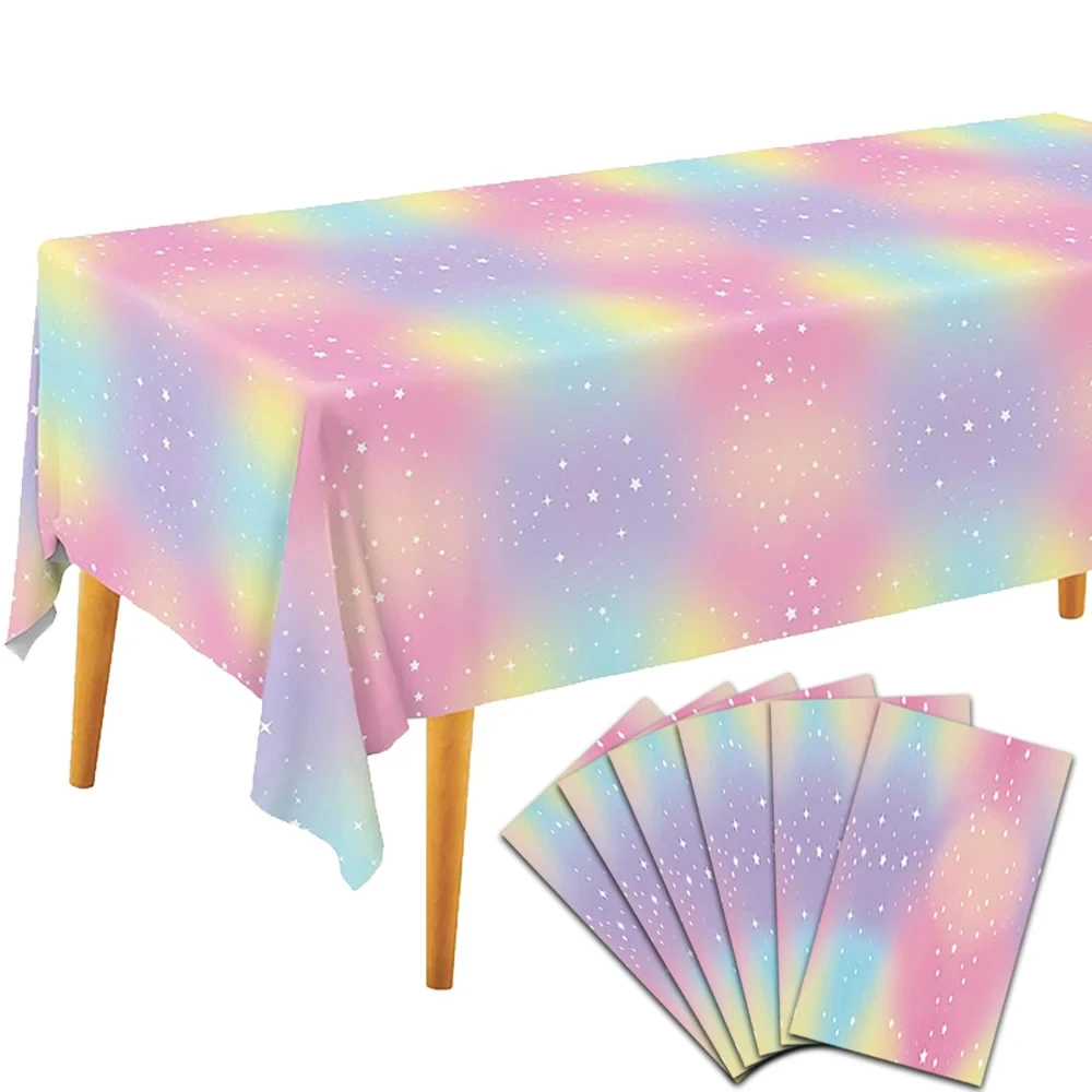 Colorful Rainbow Star Disposable Tableware Macaron Party Supplies ...