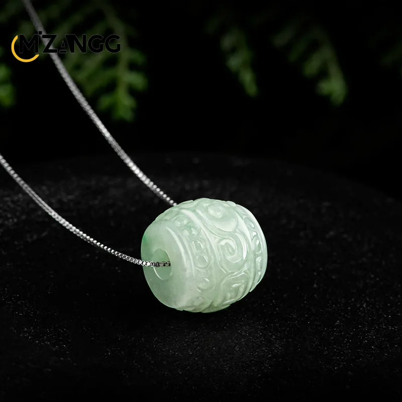 Natural-Jadeite-Road-Lutong-Pingente-para-Senhoras-925-Prata-Colar-De ...