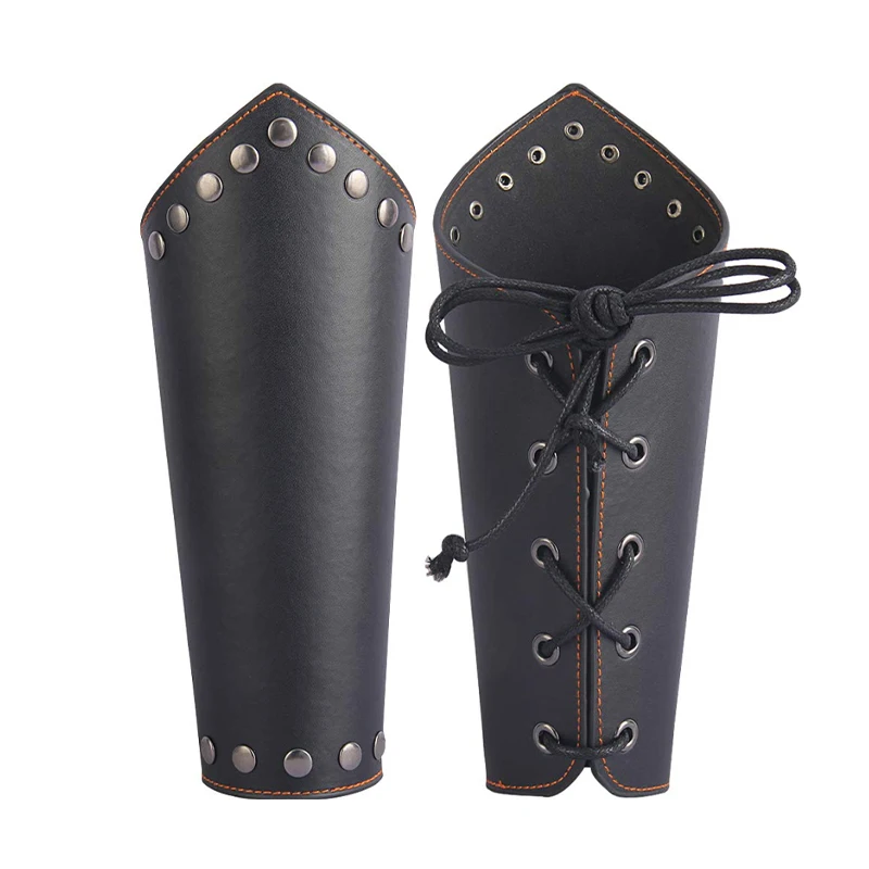 Leather-Gauntlet-Wristband-Viking-Leather-Arm-Guard-Medieval-Armor ...