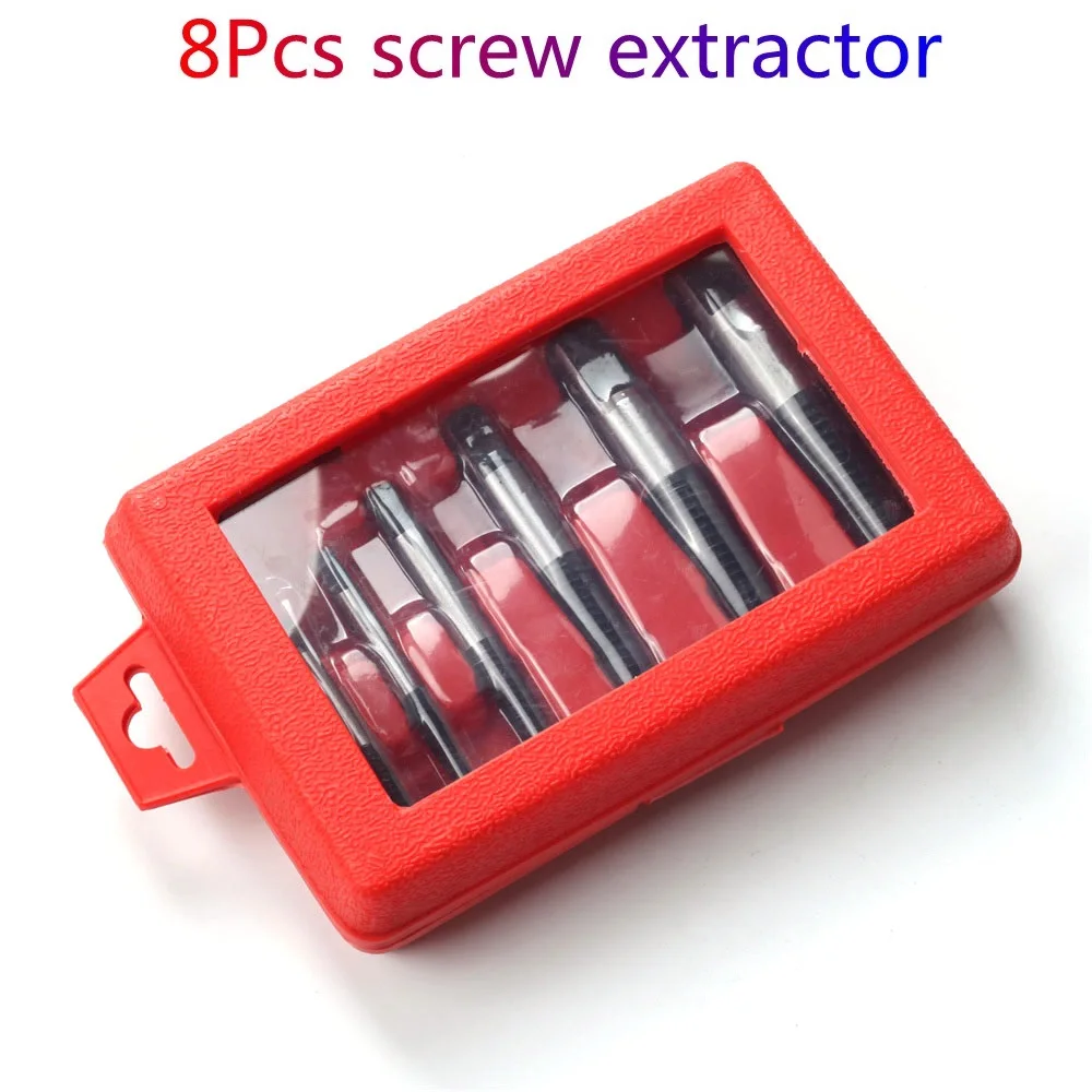 Broken-Screw-Remover-Extractor-Drill-Bits-8Pcs-Steel-Durable-Easy-Out ...