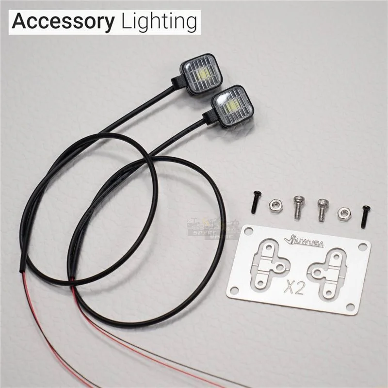 1-Pair-LED-Square-Spotlight-Lamp-for-1-10-RC-Crawler-Car-Trx4-Defender ...