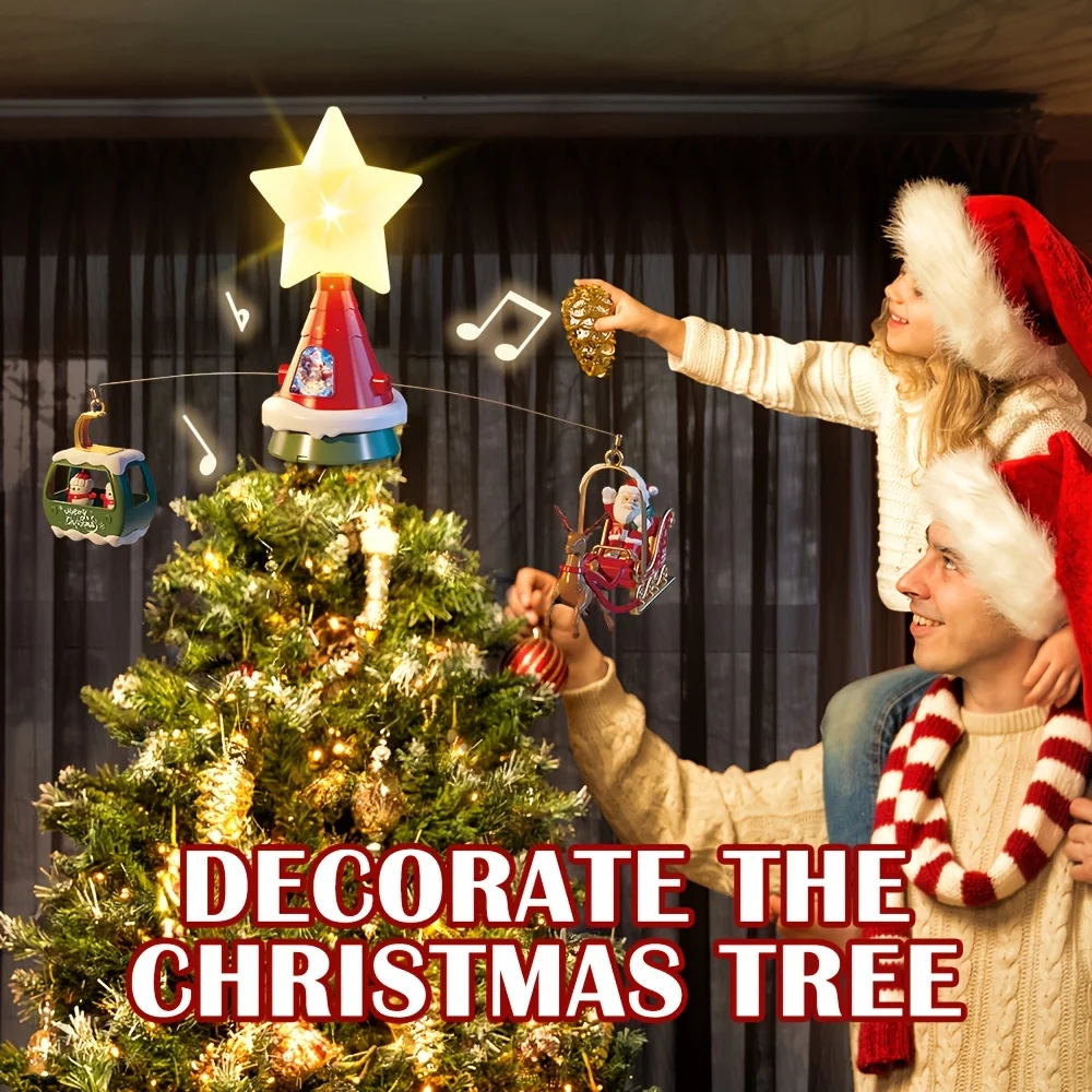 Christmas Tree Topper Rotating Treetop Decoration Tree Topper Ornaments ...