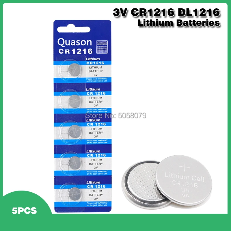 5pcs/pack CR1216 Button Batteries DL1216 BR1216 Cell Coin Lithium ...