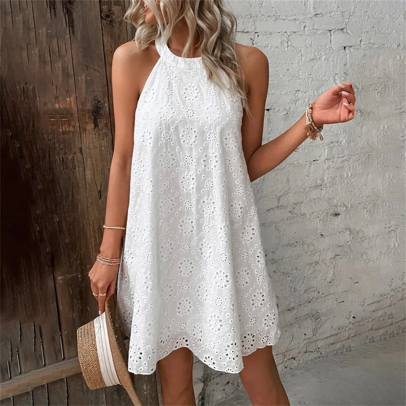 Fashion-Trend-Summer-Women-s-Dress-New-Ladies-Lace-Solid-Color ...