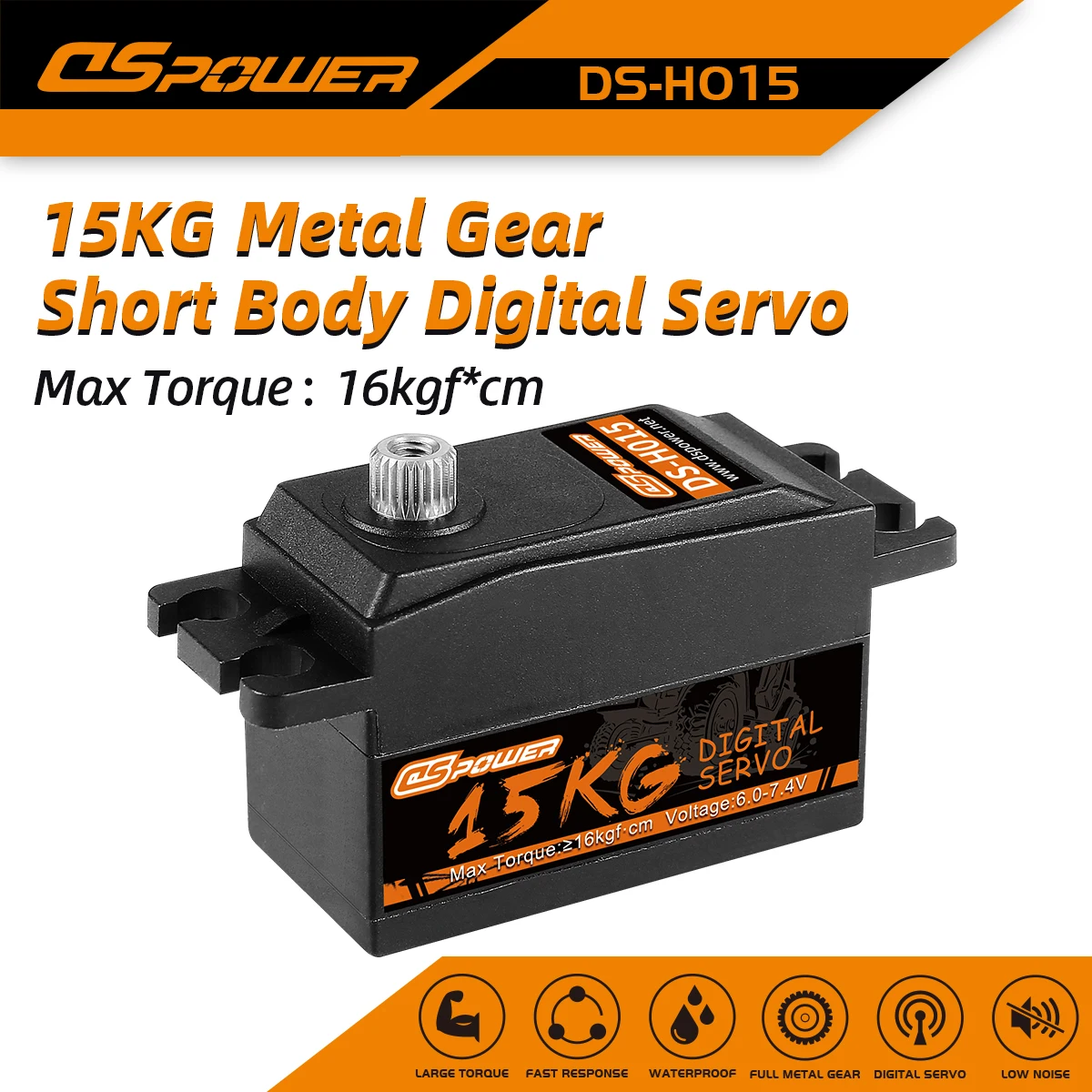 DSpower-15KG-Large-Torque-Metal-Gear-Digital-Low-Profile-Servo-for ...