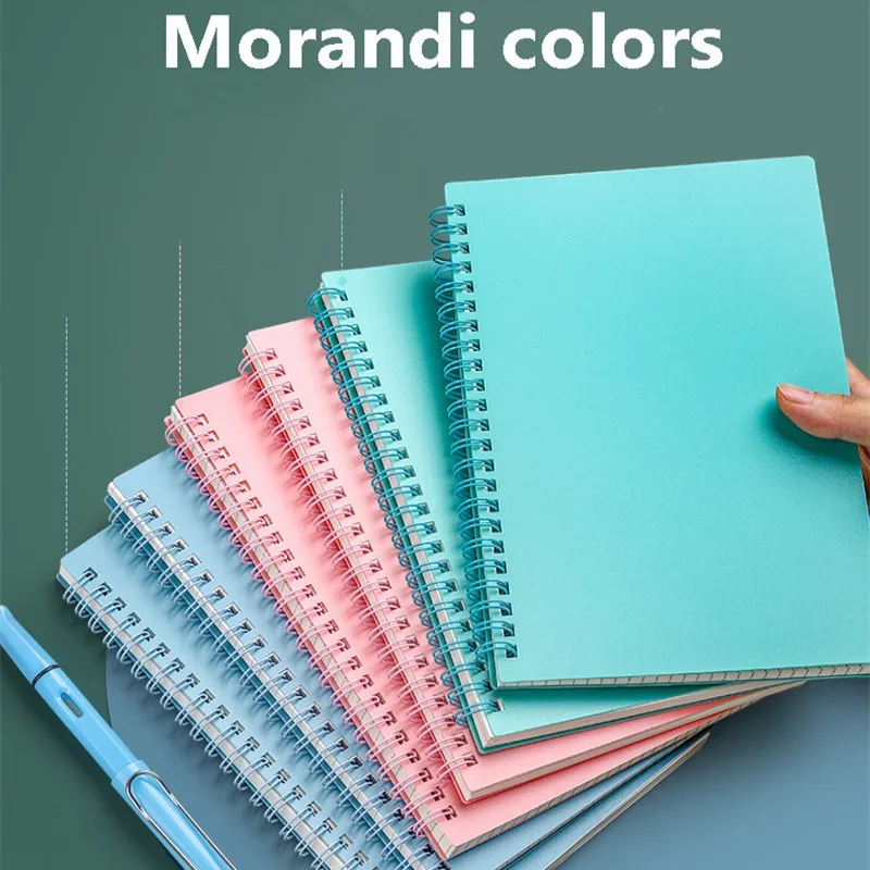 A5 Coil Spiral Diary Notebook Grid Paper Morandi Daily Weekly Planner ...