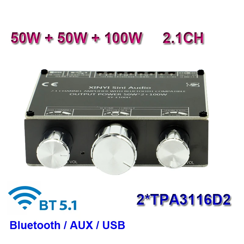 50w+50w+100w Bluetooth Tpa3116 Digital Audio Power Amplifier Board ...