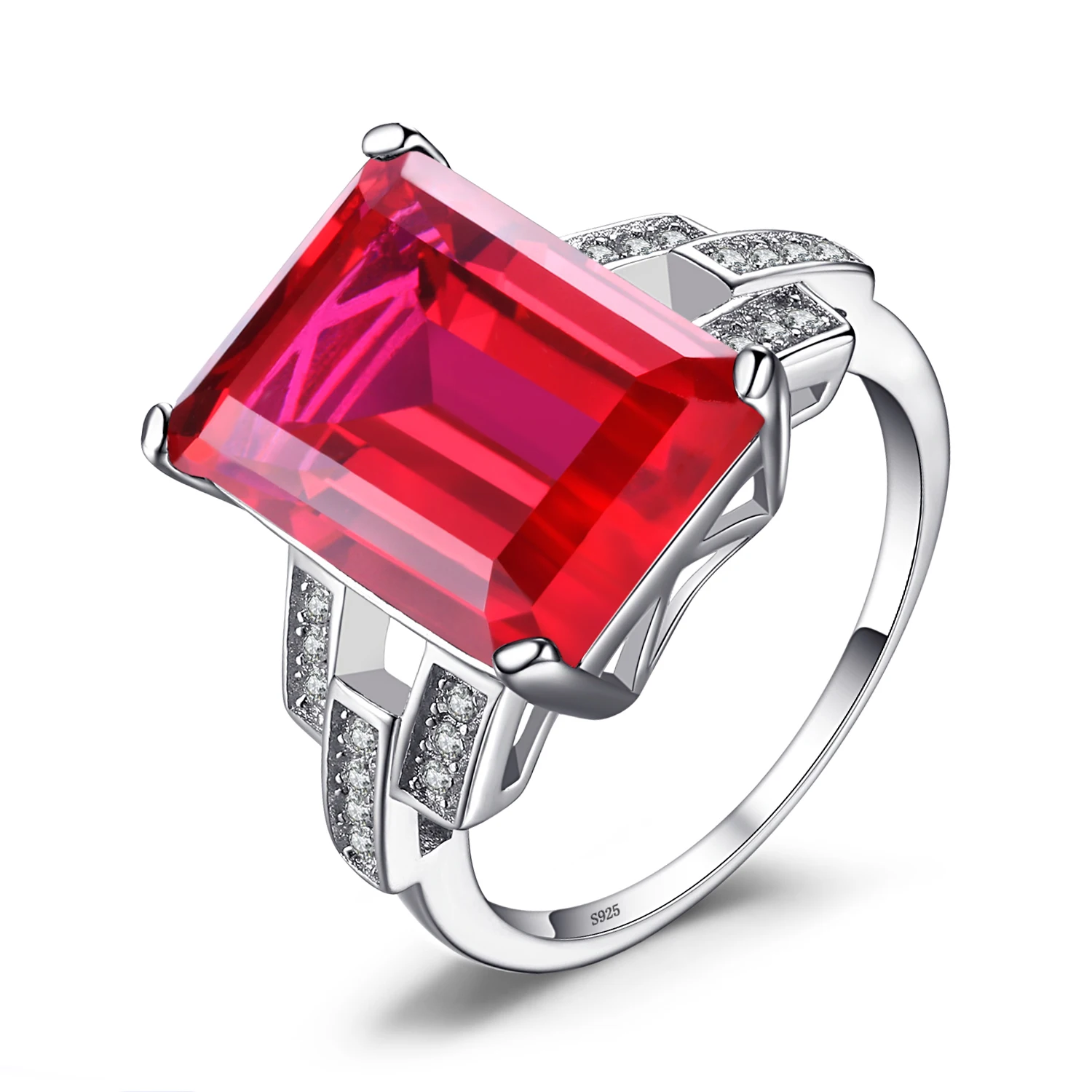 JewelryPalace 9.1ct Red Created Ruby 925 Sterling Silver Solitaire ...