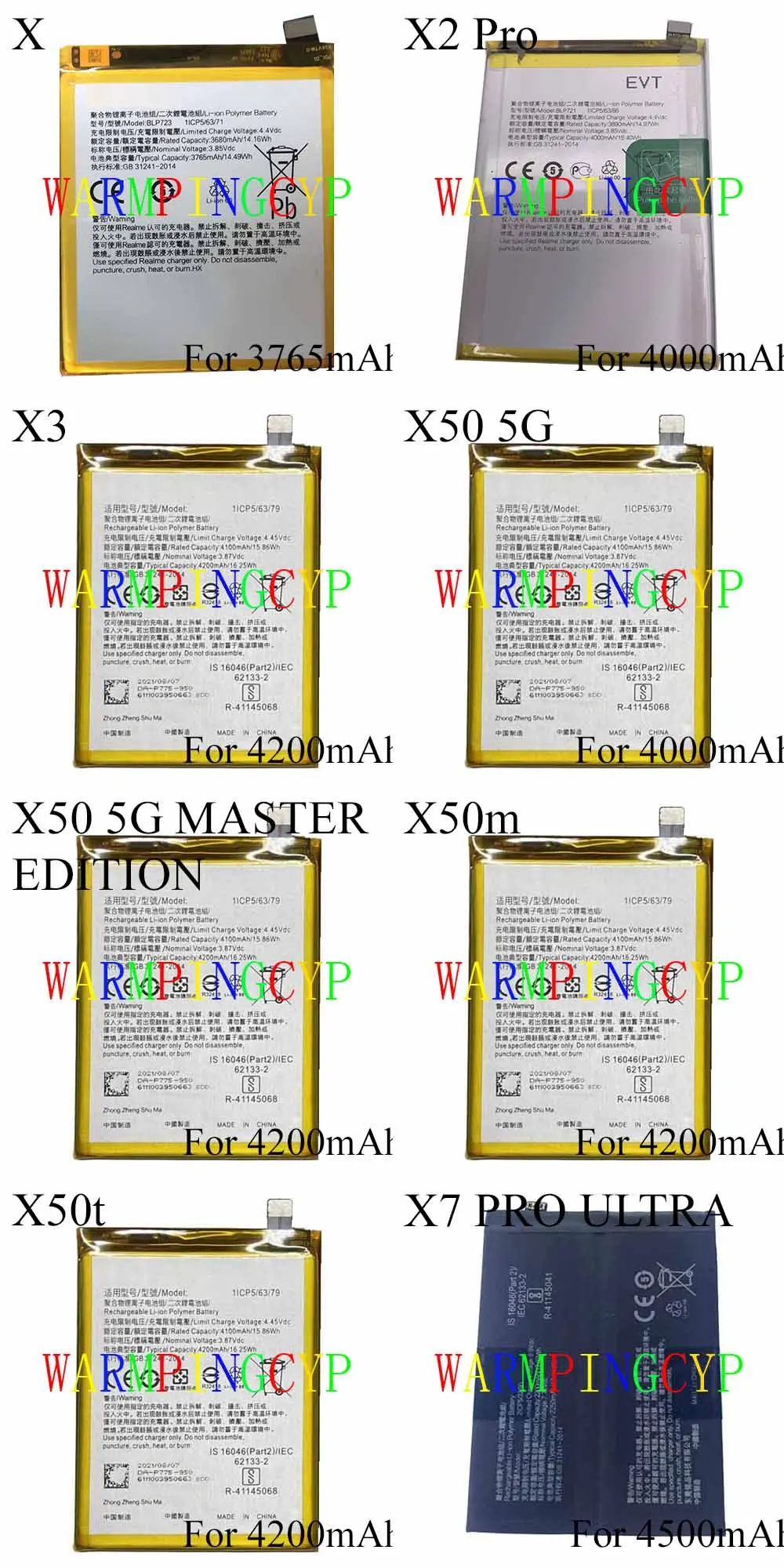 Battery-For-RealMe-RMX2051-Lite-PRO-X3-X50m-5G-MASTER-EDITION-X50t-X7 ...