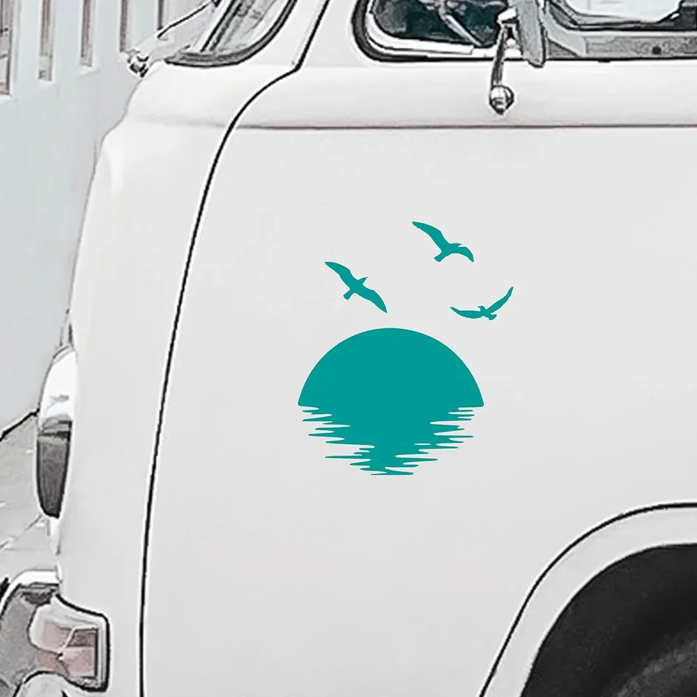 Car-Styling-Sunrise-And-Bird-Decals-Car-Stickers-Waterproof-SUV-Camper ...
