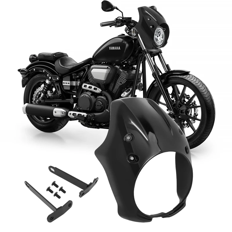 Motorcycle-Fairing-Cowl-Headlamp-Mask-Headlight-Front-Fork-Mount ...
