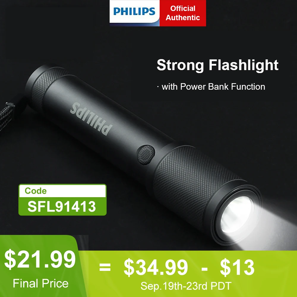 Philips Sfl2185 Portable Flashlight 4 Lighting Modes Camping Light 30w ...