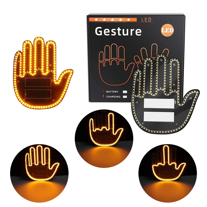 Middle-Finger-Gesture-Light-for-Car-LED-Hand-Gesture-Sign-Light-Funny ...