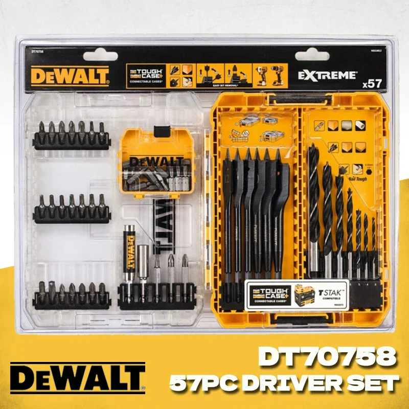 DEWALT-57pc-Drill-Drive-Set-com-Brad-Ponto-e-Extrema-Flatwood-Bits ...