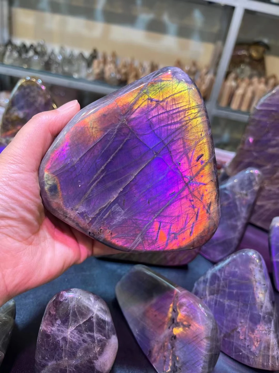 100g-3kg Natural Crystal Blue And Violet Moonstone Raw Gemstone ...