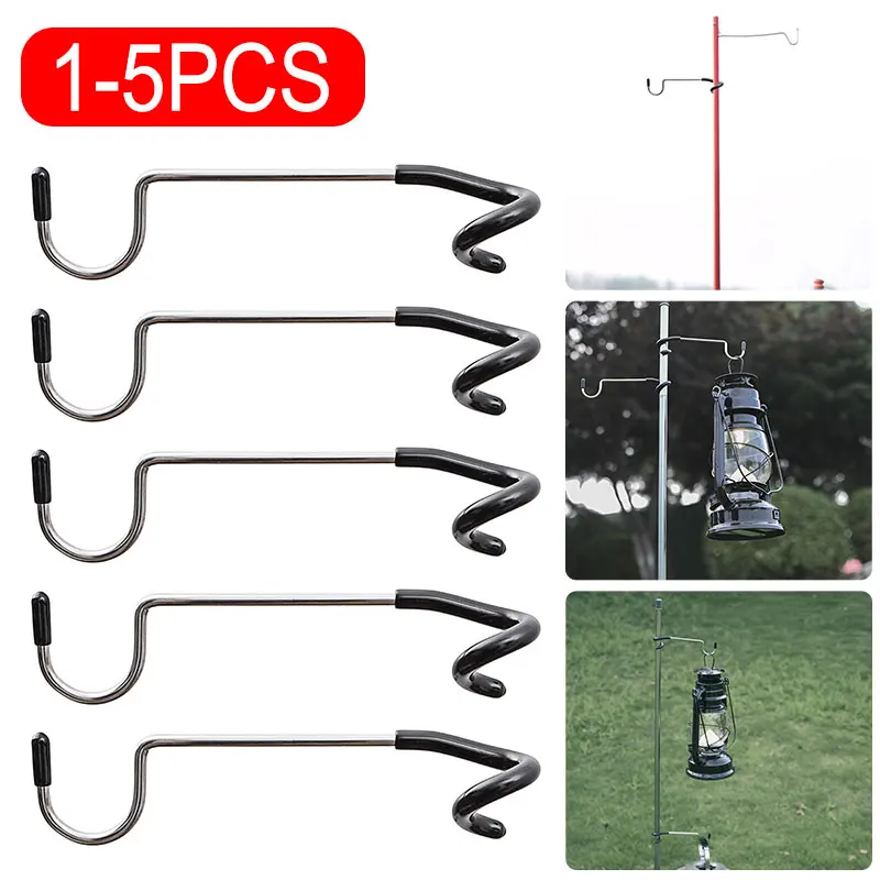 1-5-Pcs-Stainless-Steel-Light-Stand-Holder-Hooks-Portable-Tent-Pole ...