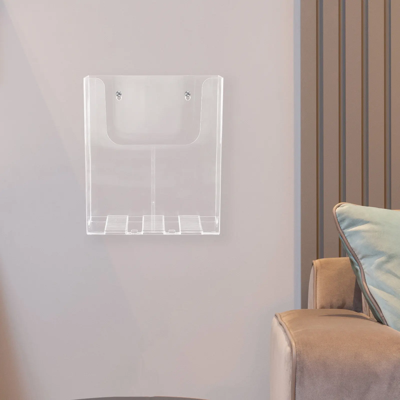 Wall Mounted A4 Clear Acrylic File Organizer Mail Holder Hanging Wall ...