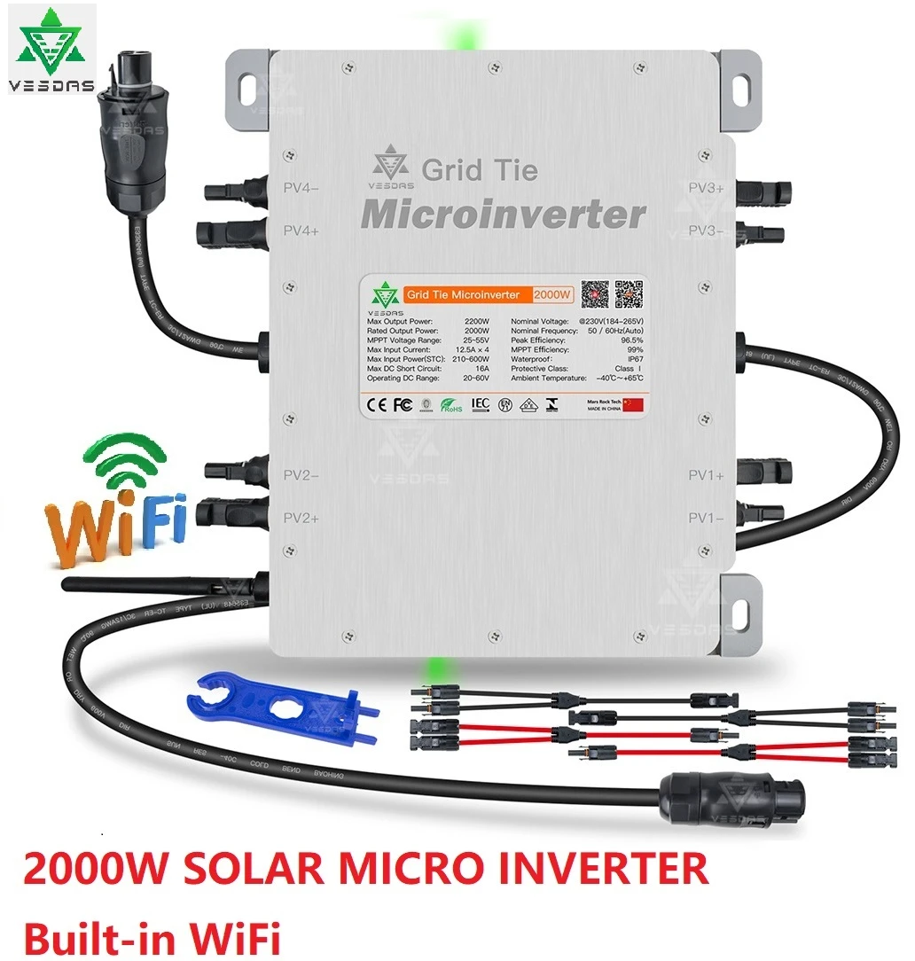 2000w Micro Solar Inverter 4 Mppt Microinverter On Grid Tie Inverter 20 ...