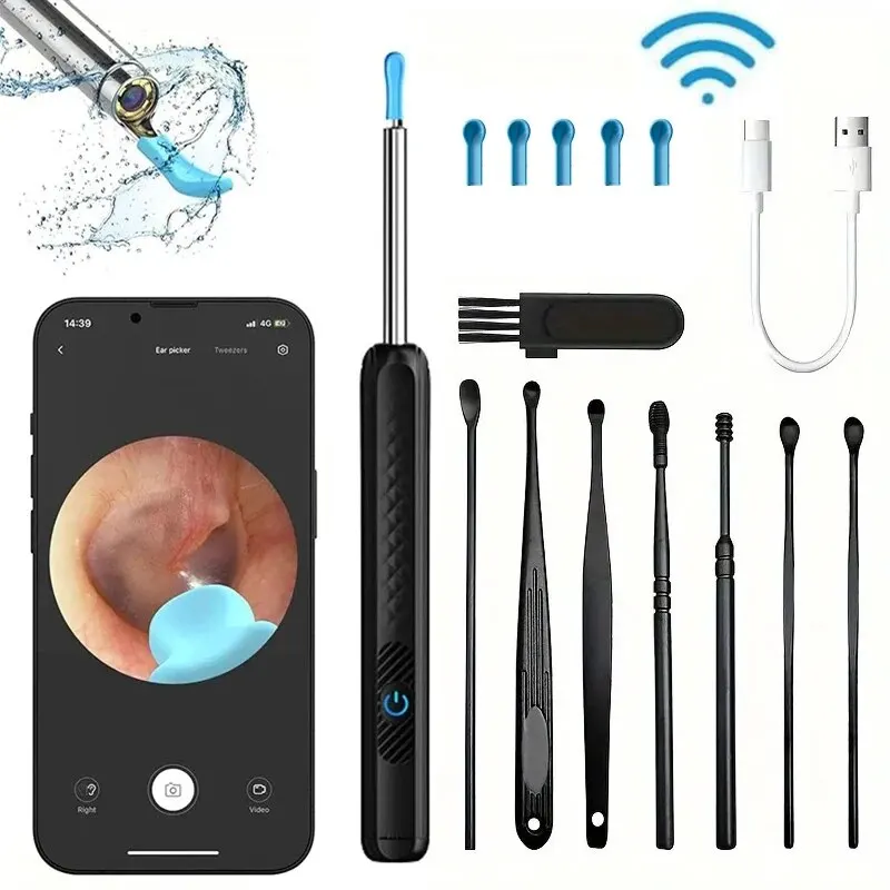 Wireless-WiFi-Ear-Pick-Otoscope-Camera-Borescope-Luminous-Ear-Wax ...