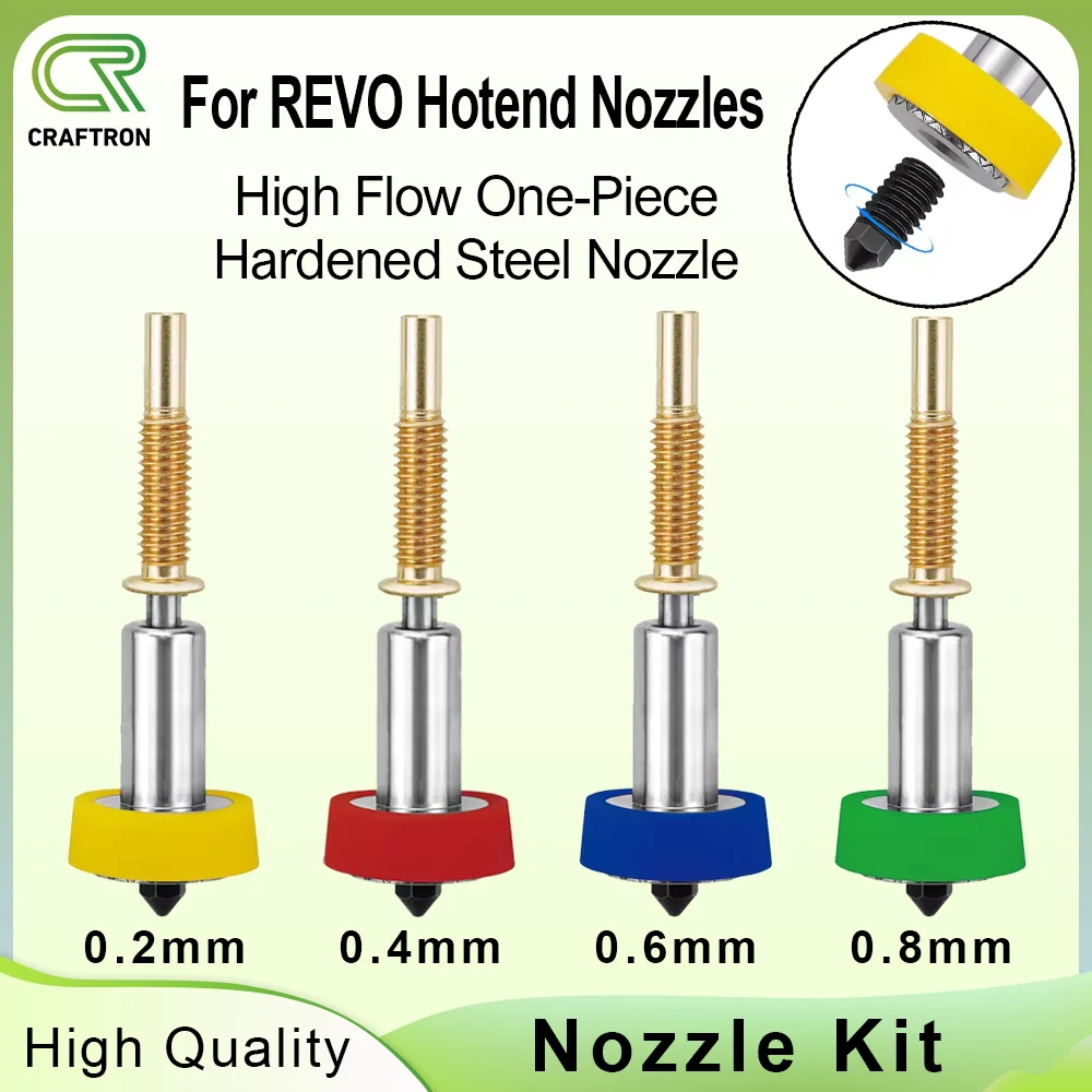 For REVO Hotend Nozzles 0.2 0.4 0.6 0.8mm Upgraded High Flow One-Piece ...