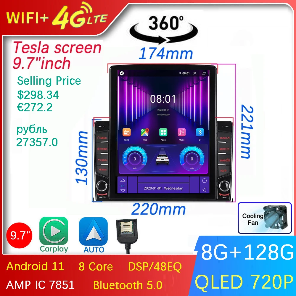 9-7-inch-Tesla-screen-2-Din-Android-12-Car-radio-Multimedia-Video ...