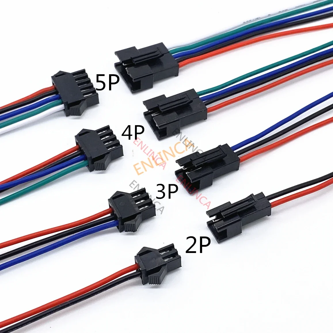 10Pcs-15cm-JST-SM-2P-3P-4P-5P-6P-Plug-Socket-Male-to-Female-Wire ...